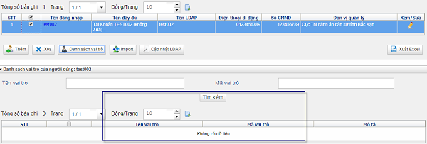 - Nếu nhấn vào nút tìm kiếm, mà phía dưới phần tên vai trò và mã vai ...